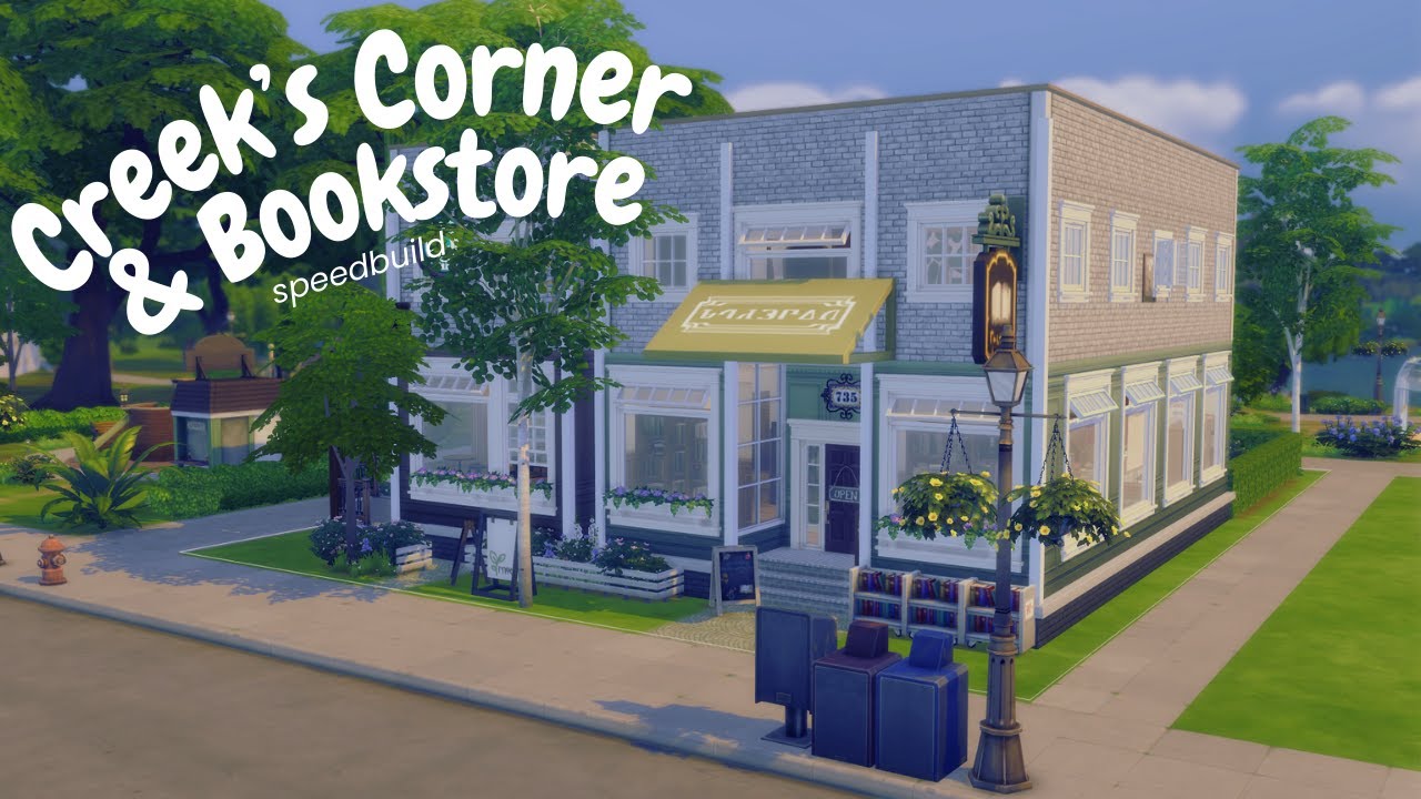 CREEKS CAFE & BOOKSTORE || sims 4 speed build - YouTube