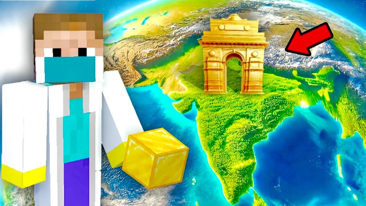 I Built GOLDEN INDIA GATE With 1,14,217 Gold Blocks in Minecraft ...