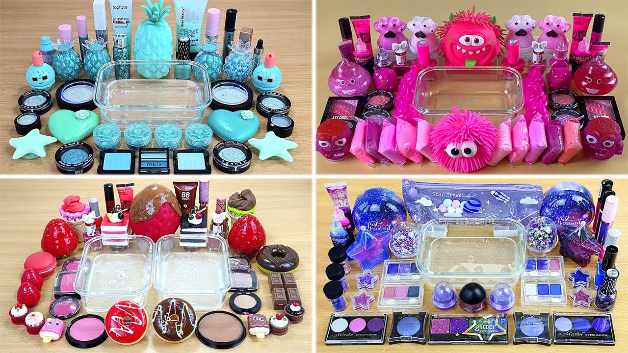 4 in 1 Video BEST of COLLECTION SLIME #5 | MINT PINK GALAXY STRAWBERRY ...