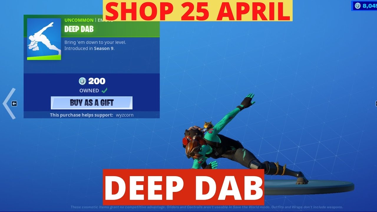 *NEW* EMOTE DEEP DAB FORTNITE BOUTIQUE 25 AVRIL FORTNITE BATTLE ROYAL ...