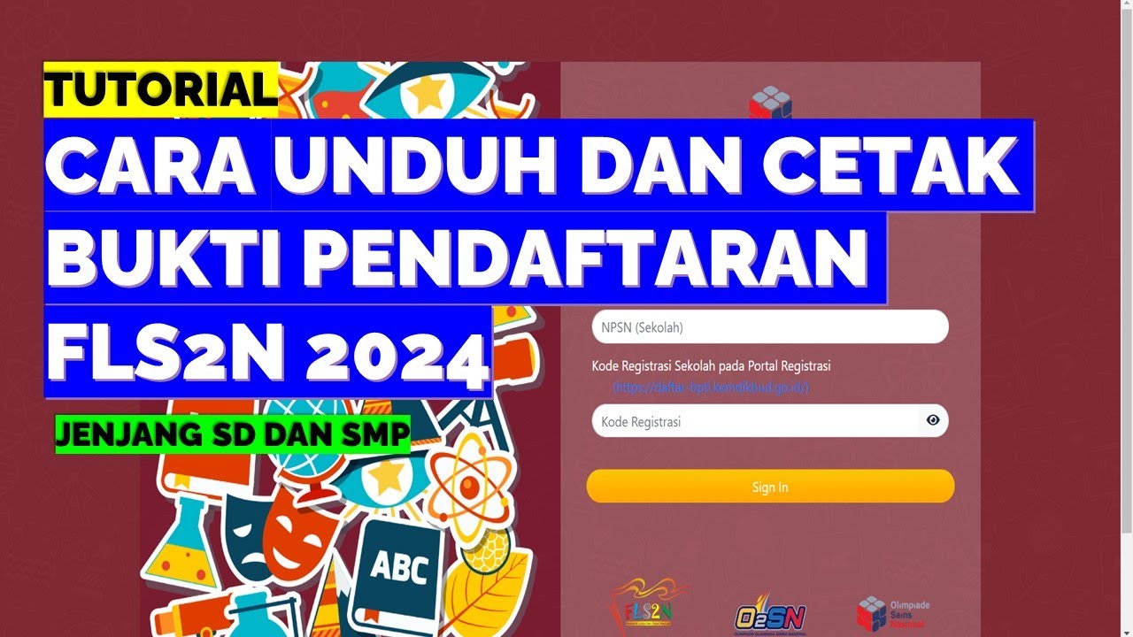 CARA UNDUH DAN CETAK BUKTI PENDAFTARAN FLS2N 2024 - YouTube