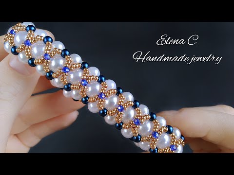 Beautiful Beaded Bracelet Tutorial Красивый Браслет из бисера и бусин своими руками МастерКласс #diy