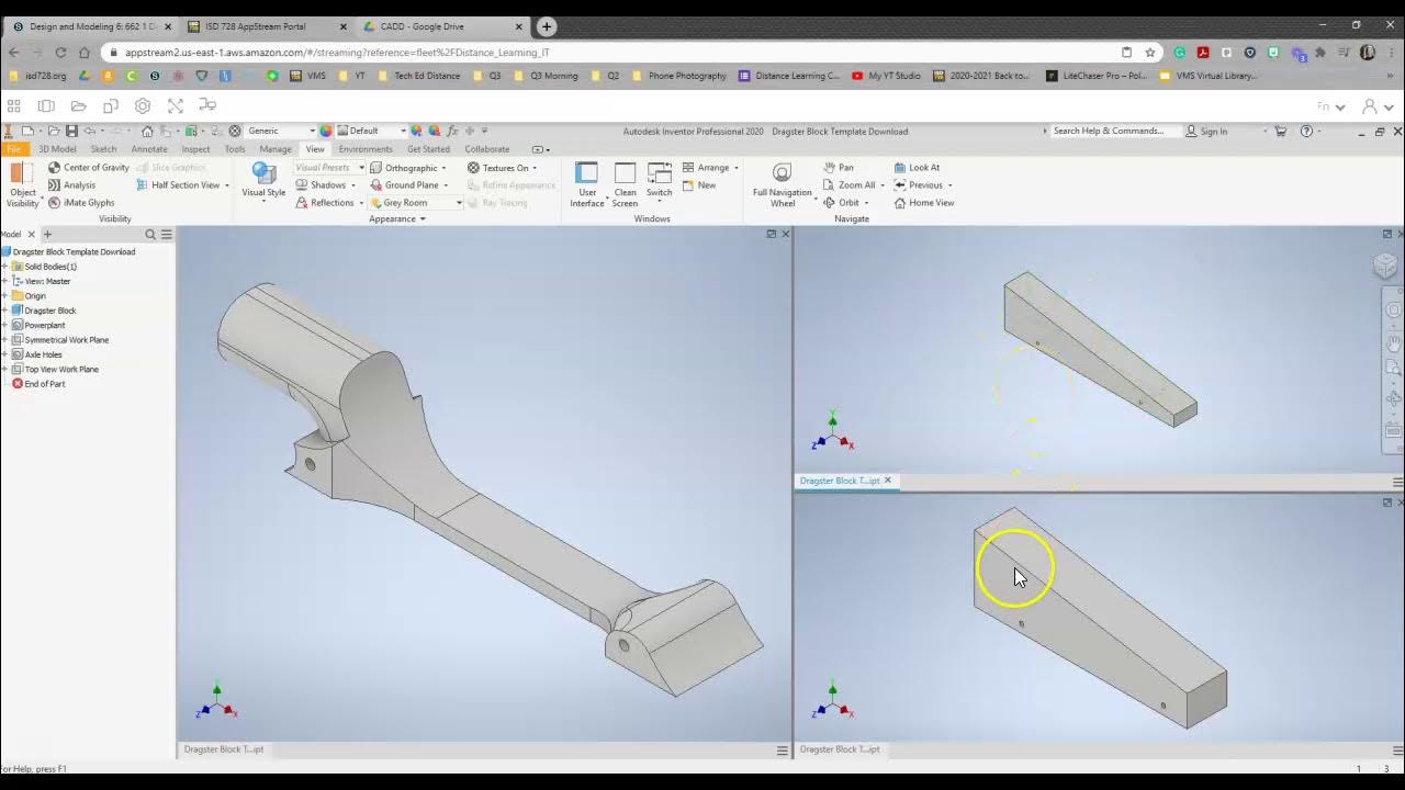 Inventor View Tab & Hidden Lines - YouTube