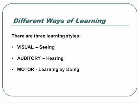 Different Ways of Learning - YouTube