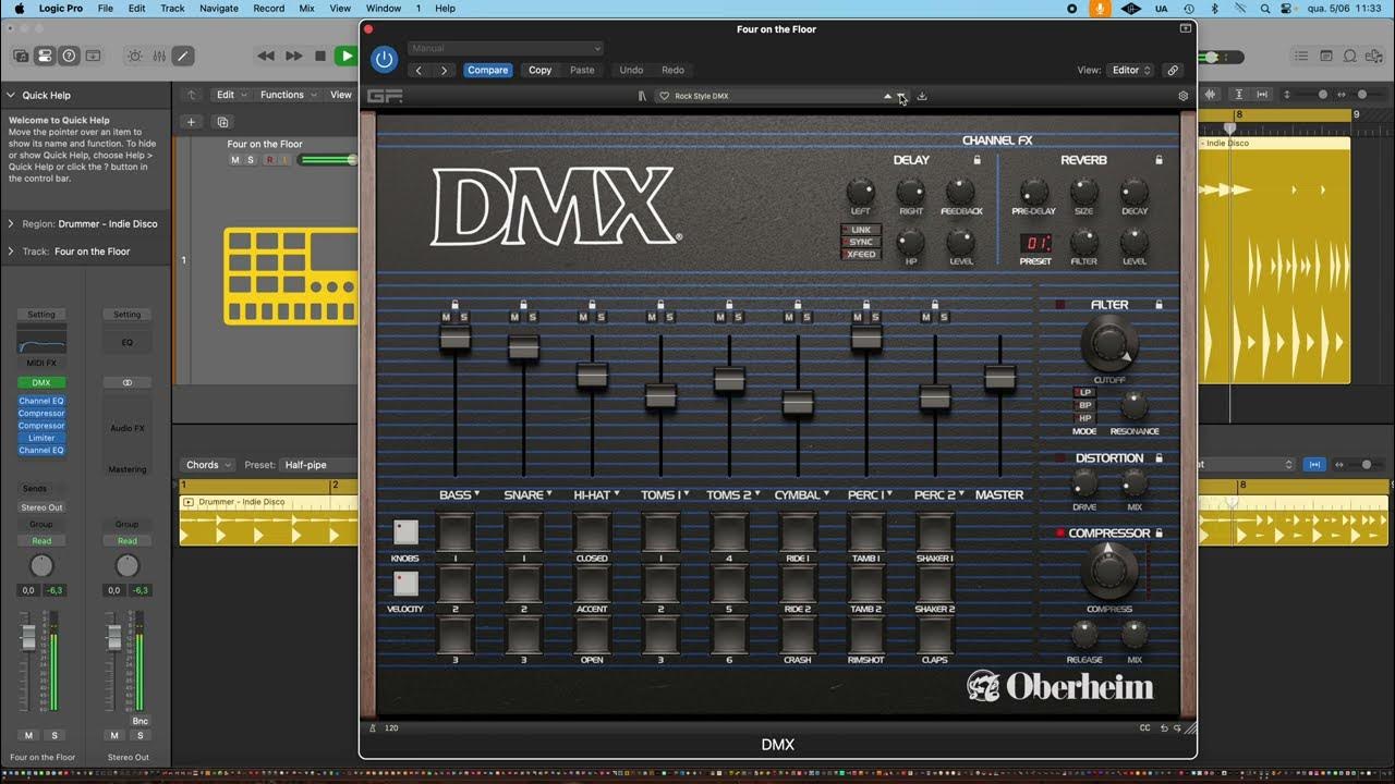 GForce DMX + Logic Pro 11 Session Player Drummer !! WOW !! - YouTube