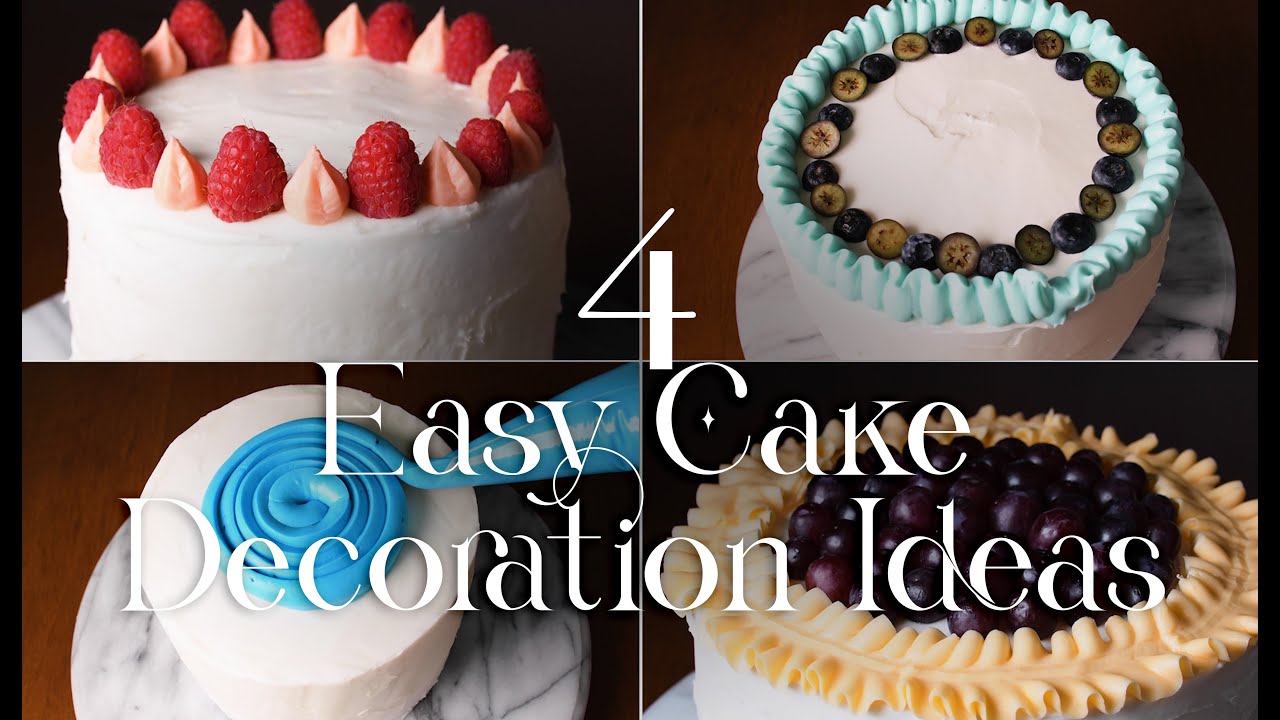4 Easy Cake Decoration Ideas - No Piping Tip Required! - YouTube