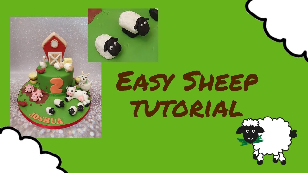 East fondant sugarpaste sheep cake topper tutorial - YouTube