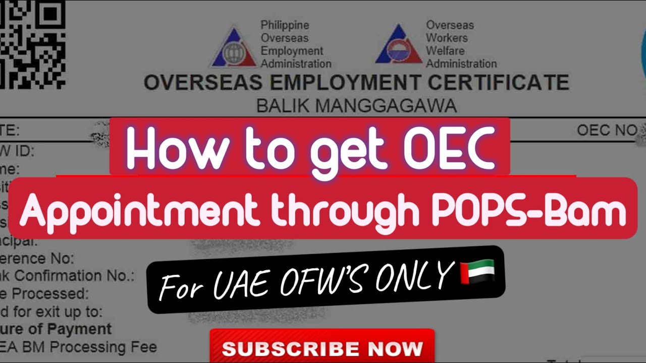 For UAE OFW’S: Paano kumuha ng OEC Appointment Schedule through POPS ...