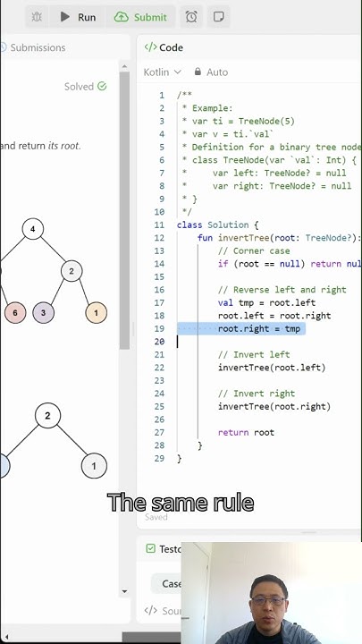 Invert Binary Tree English Algorithms Programming Coding Leetcode Binarytree Youtube