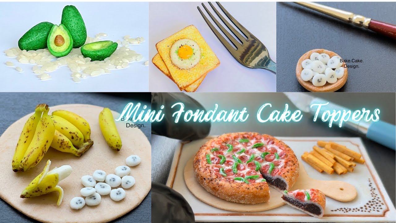 Easy beginner Fondant miniature cake toppers compilation - YouTube