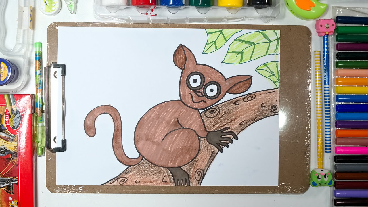 How to Draw a Cute Tarsier Step by Step | Tarsier Drawing Easy - YouTube