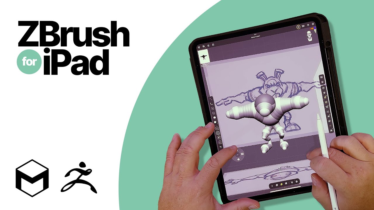 ZBrush for iPad 2024 — how to model a t-pose character with zspheres ...