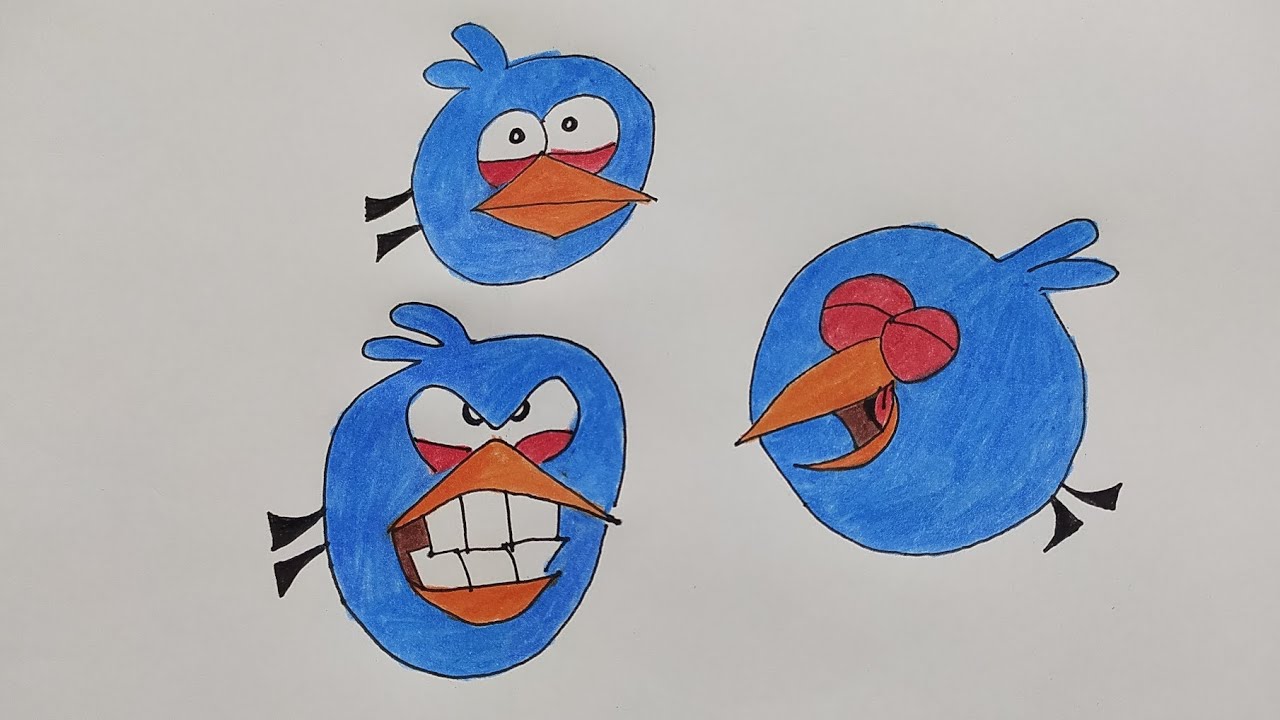 Jake,Jay,Jim/Blues from Angry Birds Video Game Drawing & Colouring ...