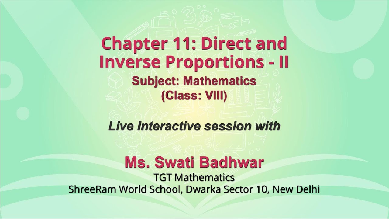 Class 8 NCERT Textbook - Chapter 11: Direct and Inverse Proportions ...