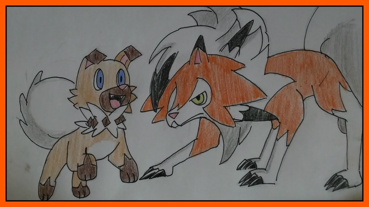 Speed Drawing Of Rockruff and Lycanroc (Dusk Form)! - YouTube