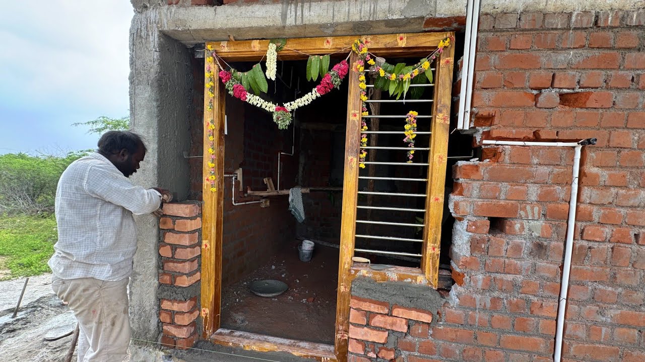 Traditional Wooden Door Frame Installation _2BHk House Entrance Teak ...
