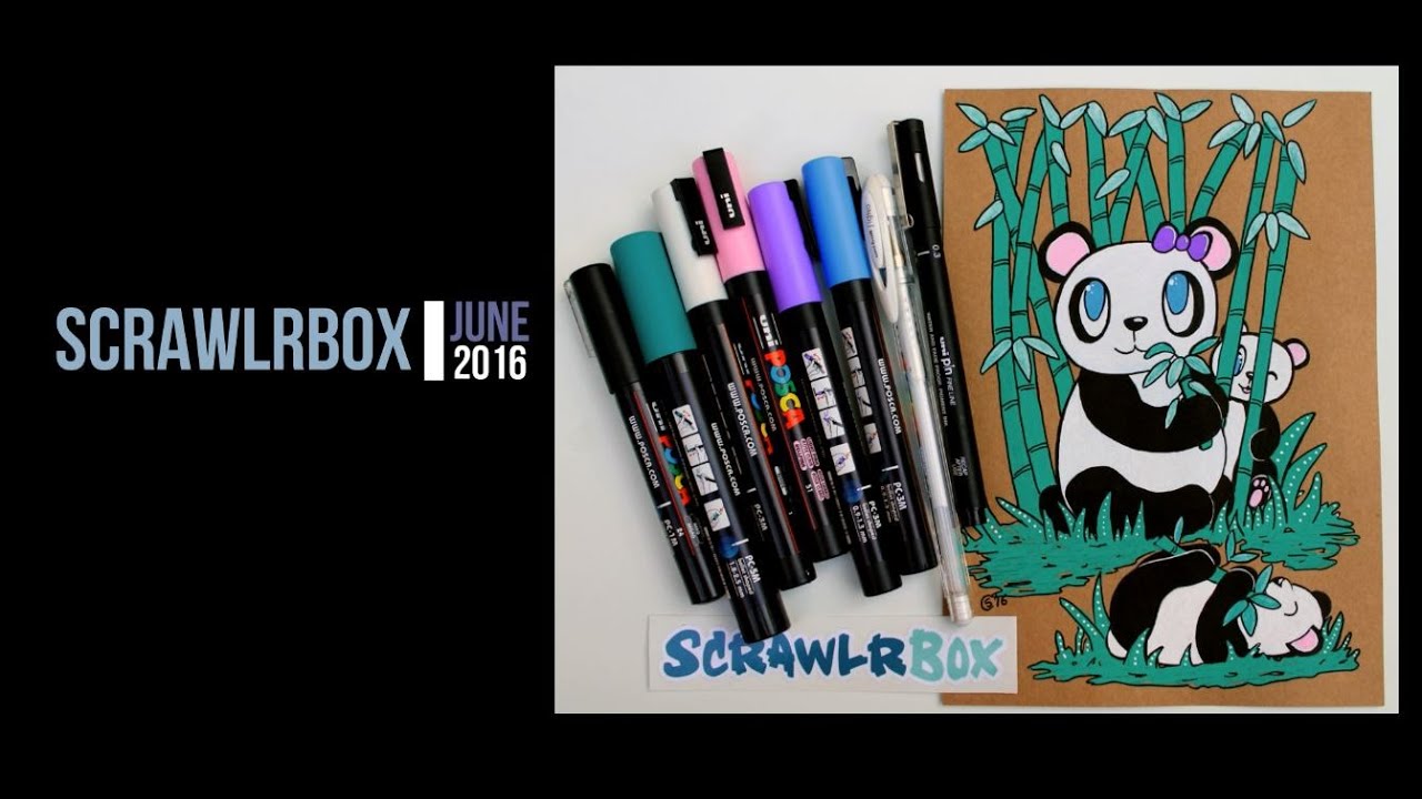 Scrawlrbox June 2016 Unboxing Product Testing And Speed Drawing Youtube