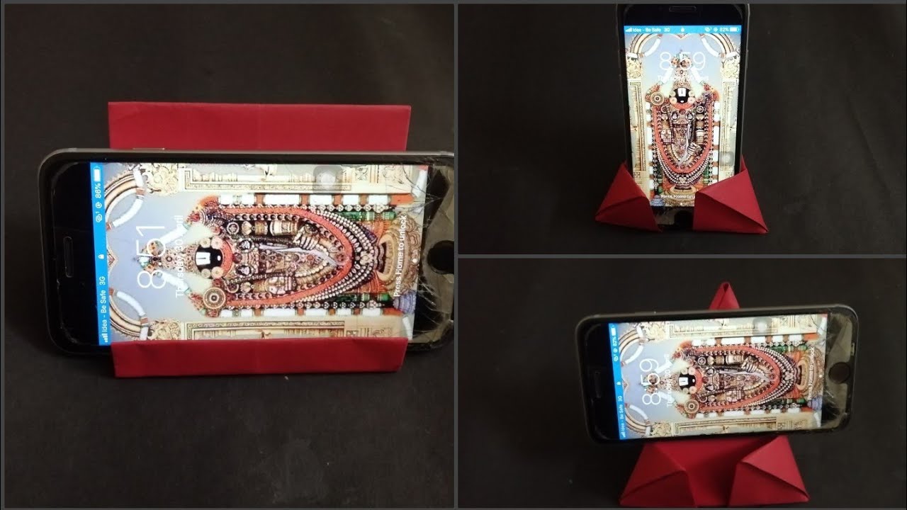 How to make a mobile stand with paper|origami mobile stand|paper crafts ...