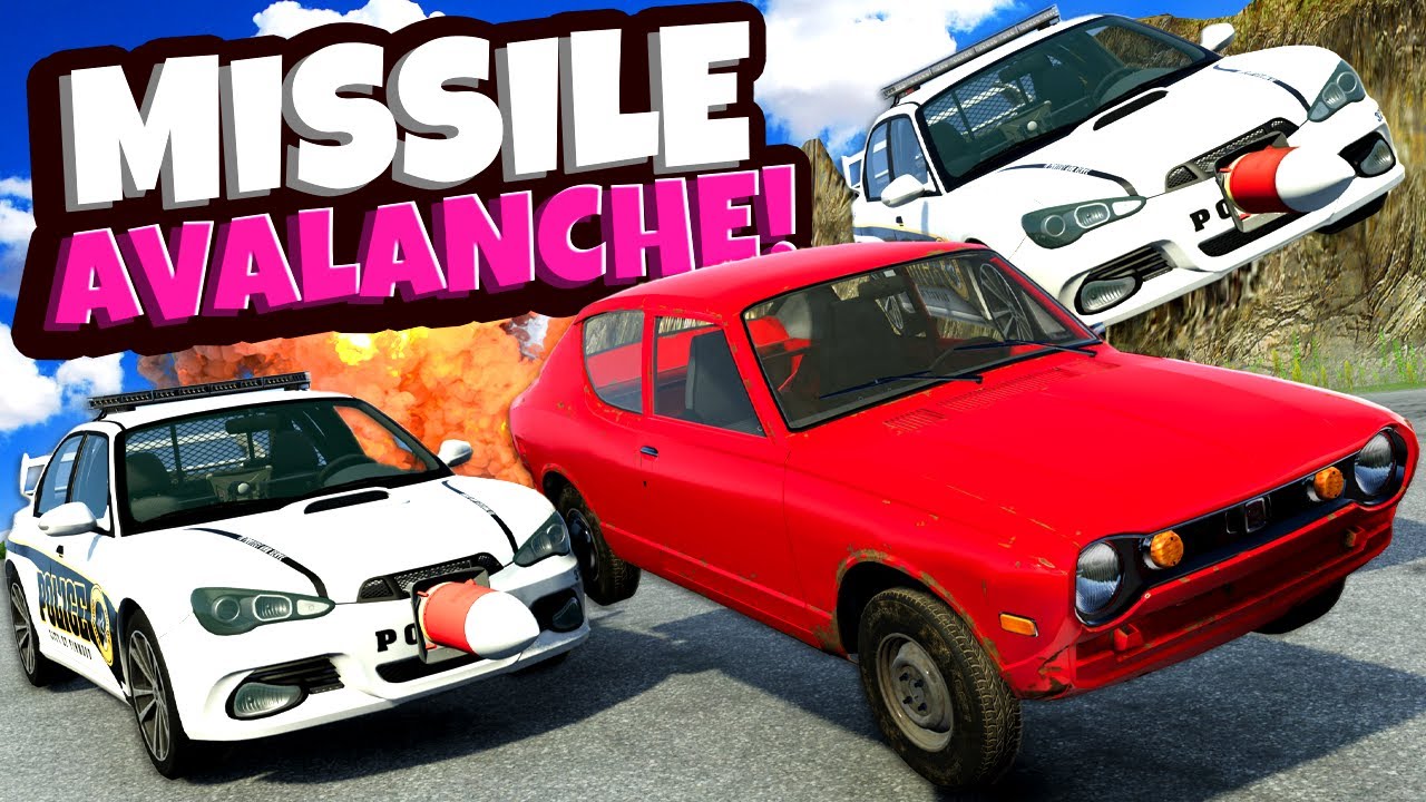 Bad Car VS Car Missile Avalanche on a Mountain in BeamNG Drive Mods ...