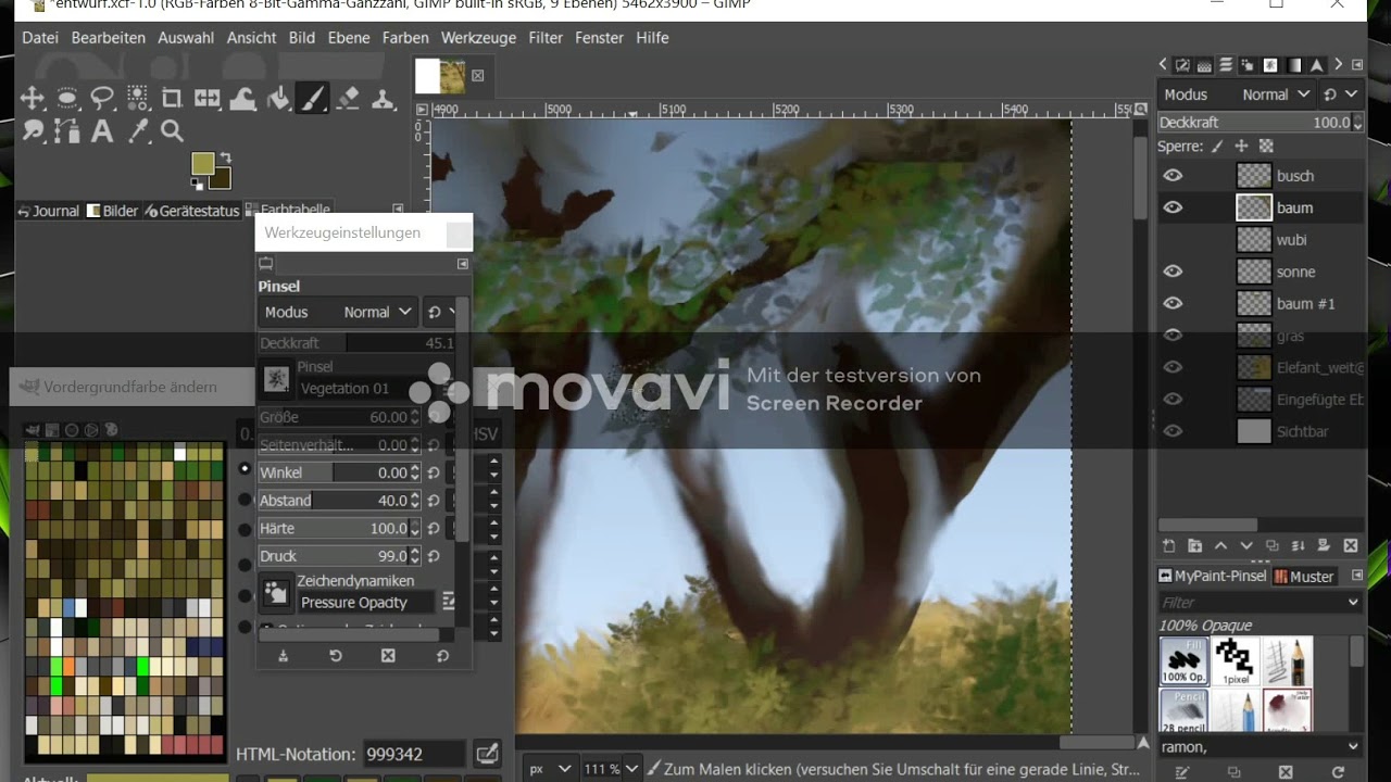 How to paint a tree with Gimp - YouTube