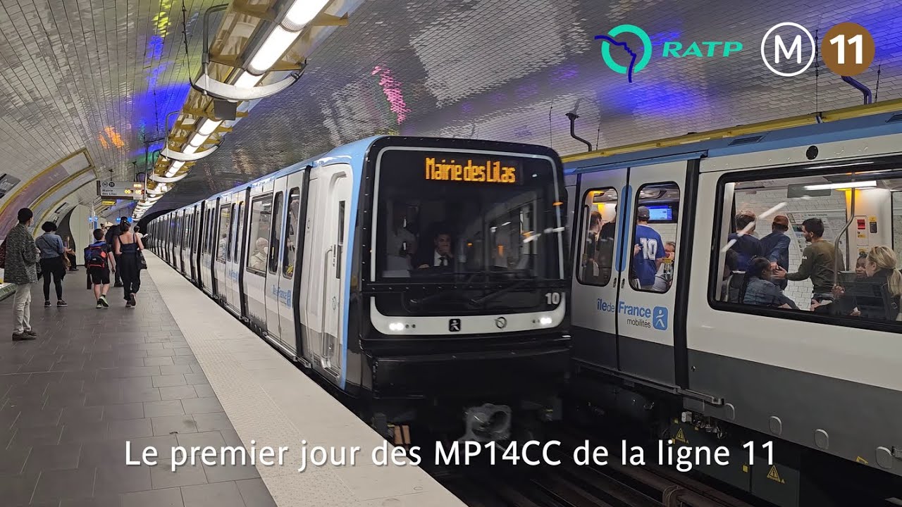[RATP] Le premier jour des MP14 de la ligne 11 ! - 4K - YouTube