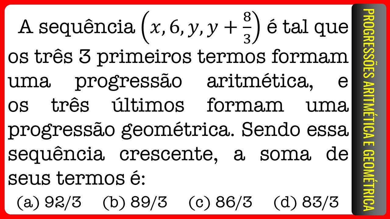 Epcar || Progressão Aritmética e Progressão Geométrica || A sequência ...