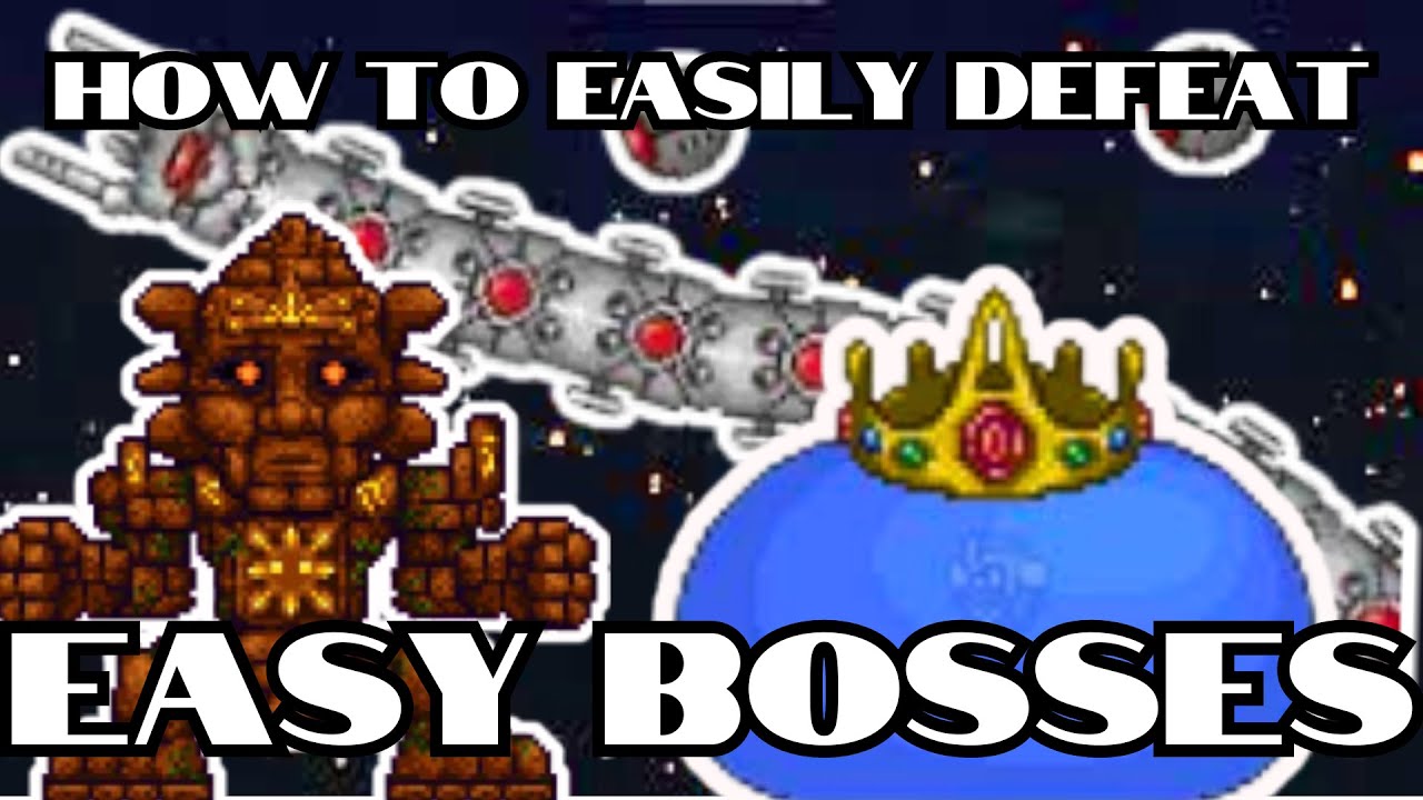 How to Easily Defeat Easy Bosses (Terraria): King Slime, Destroyer and ...