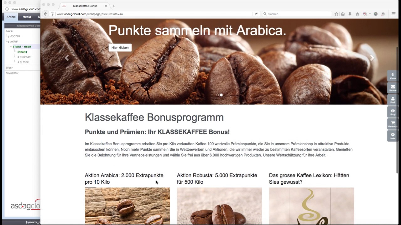 asdag Screencasts 06 - eine neue asdagcloud Bonus-Webseite, vollständig ...