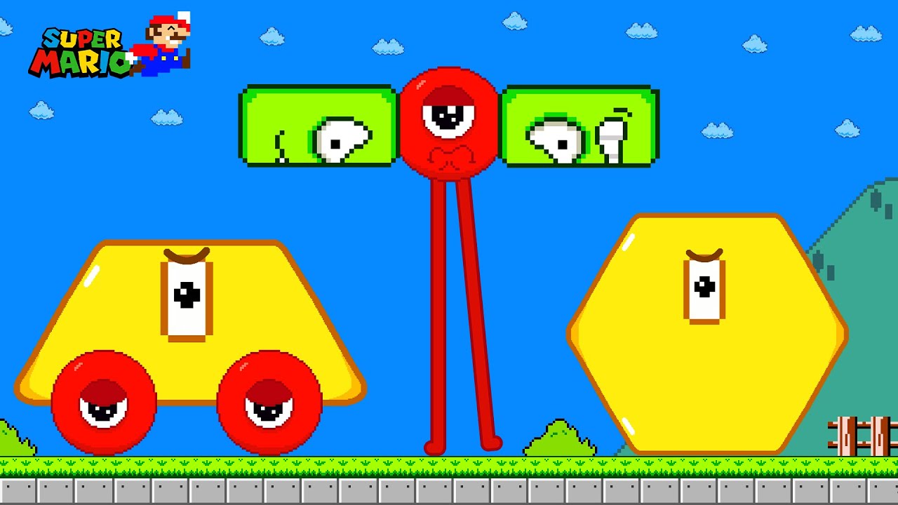 Rectangles and shapes 🟩🟡🔺| Shapes Space Division in Super Mario Bros ...