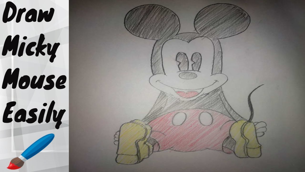 How to draw Micky Mouse for beginners - YouTube