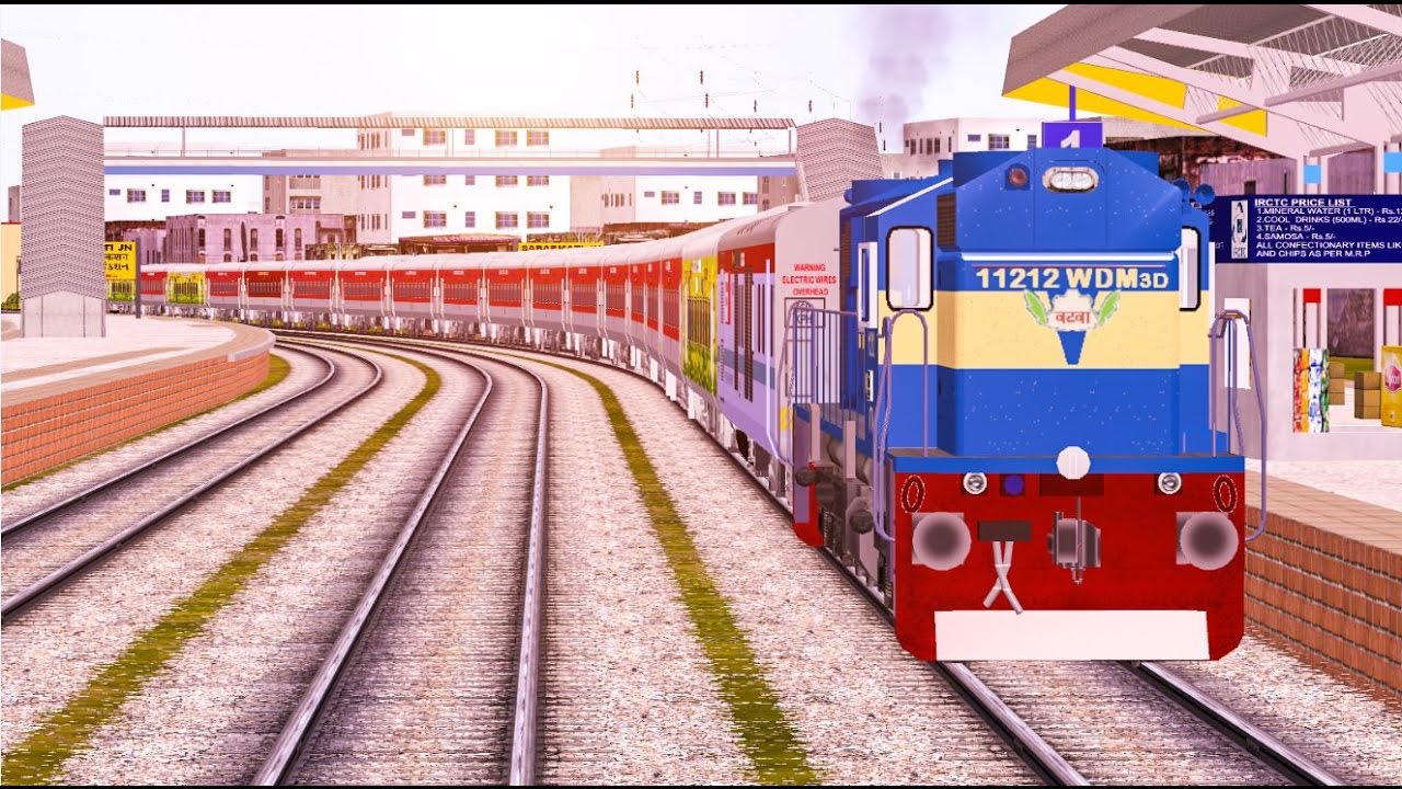 Swarna Jayanti Rajdhani Express in MSTS Open Rails - YouTube