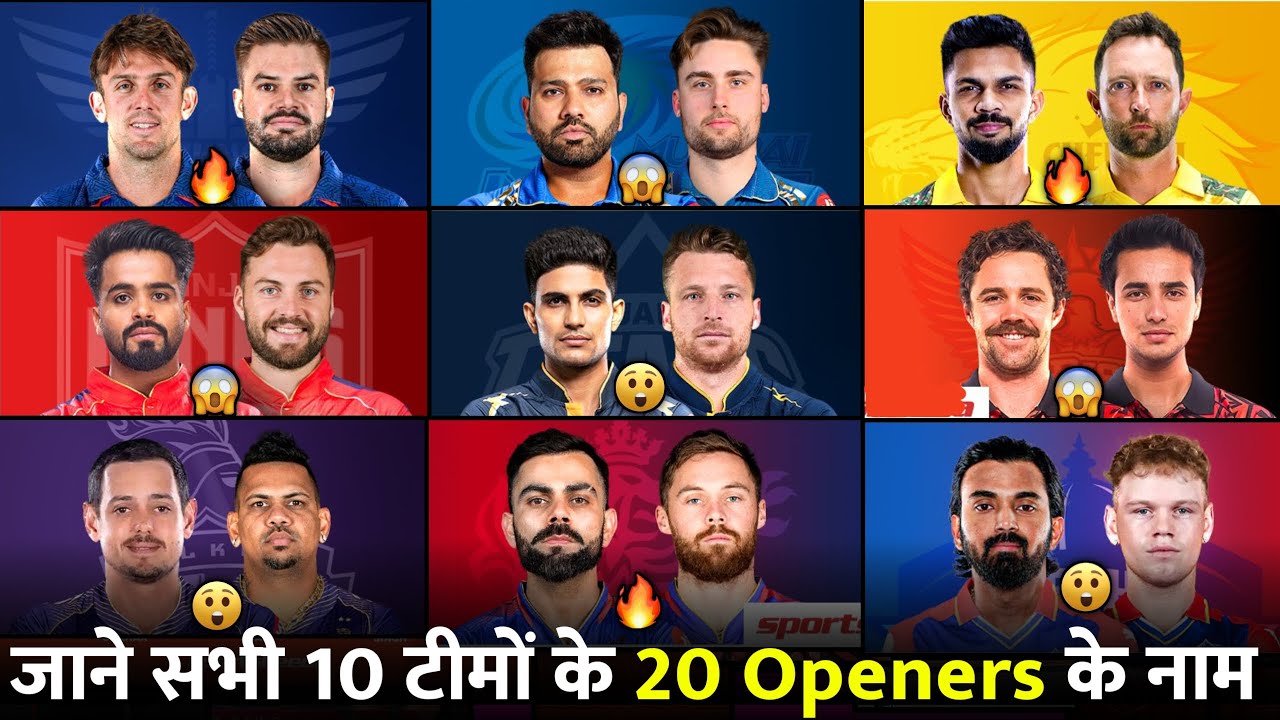 IPL 2025 : Openers list of all 10 IPL Teams for IPL 2025 | IPL 2025 ...