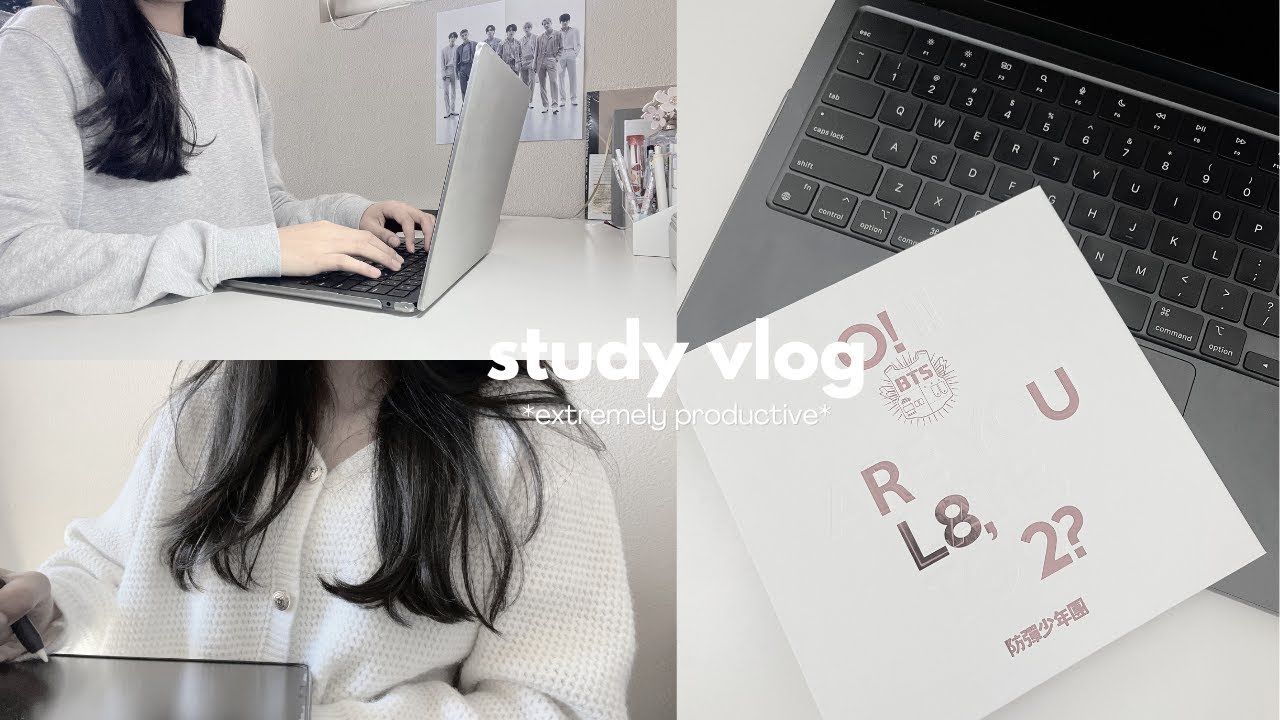 study vlog | 6am mornings, bts album unboxing, studying ♡ - YouTube