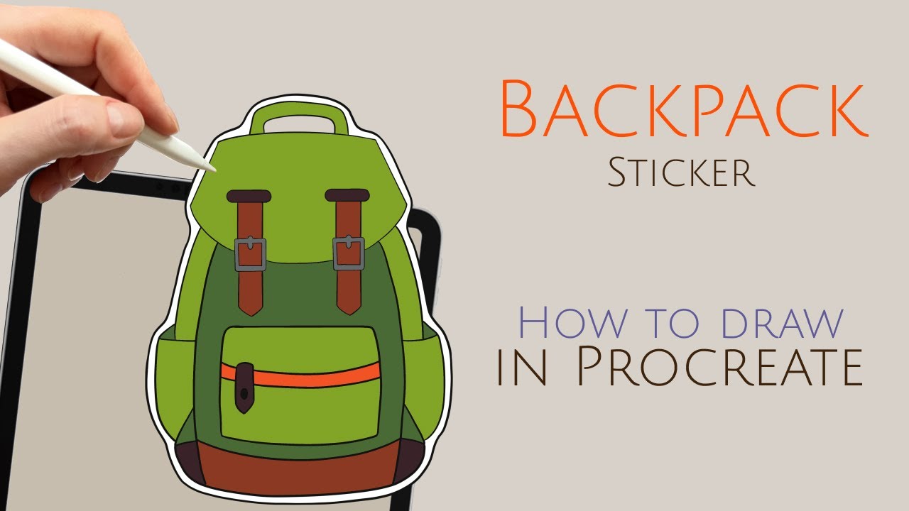 How to draw a backpack for hiking or school | Drawing for beginners ...