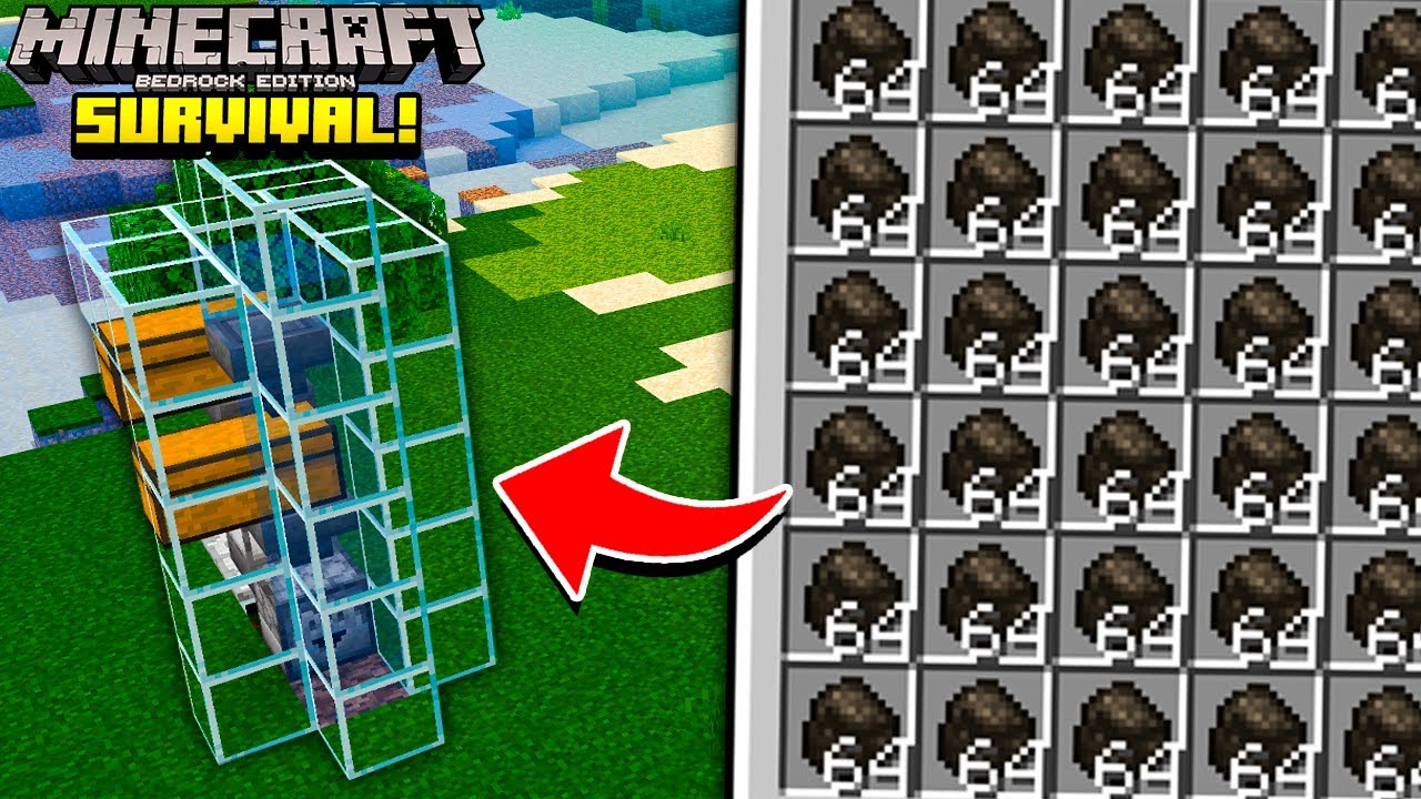 FARM de CARVÃO AUTOMÁTICA - Minecraft Bedrock Survival (#10) - YouTube
