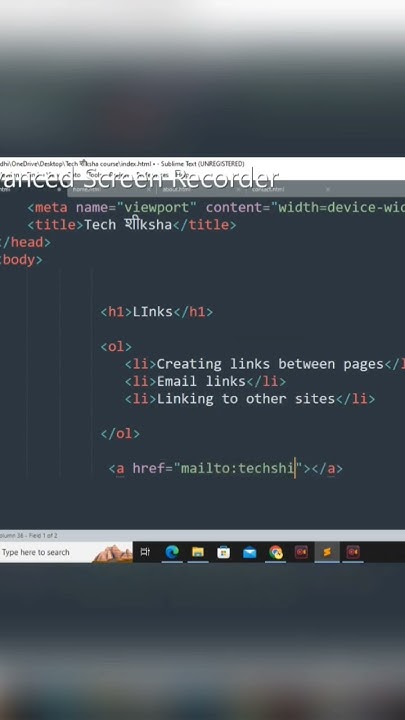 how to link your email in your websites using in html anchor tag # ...