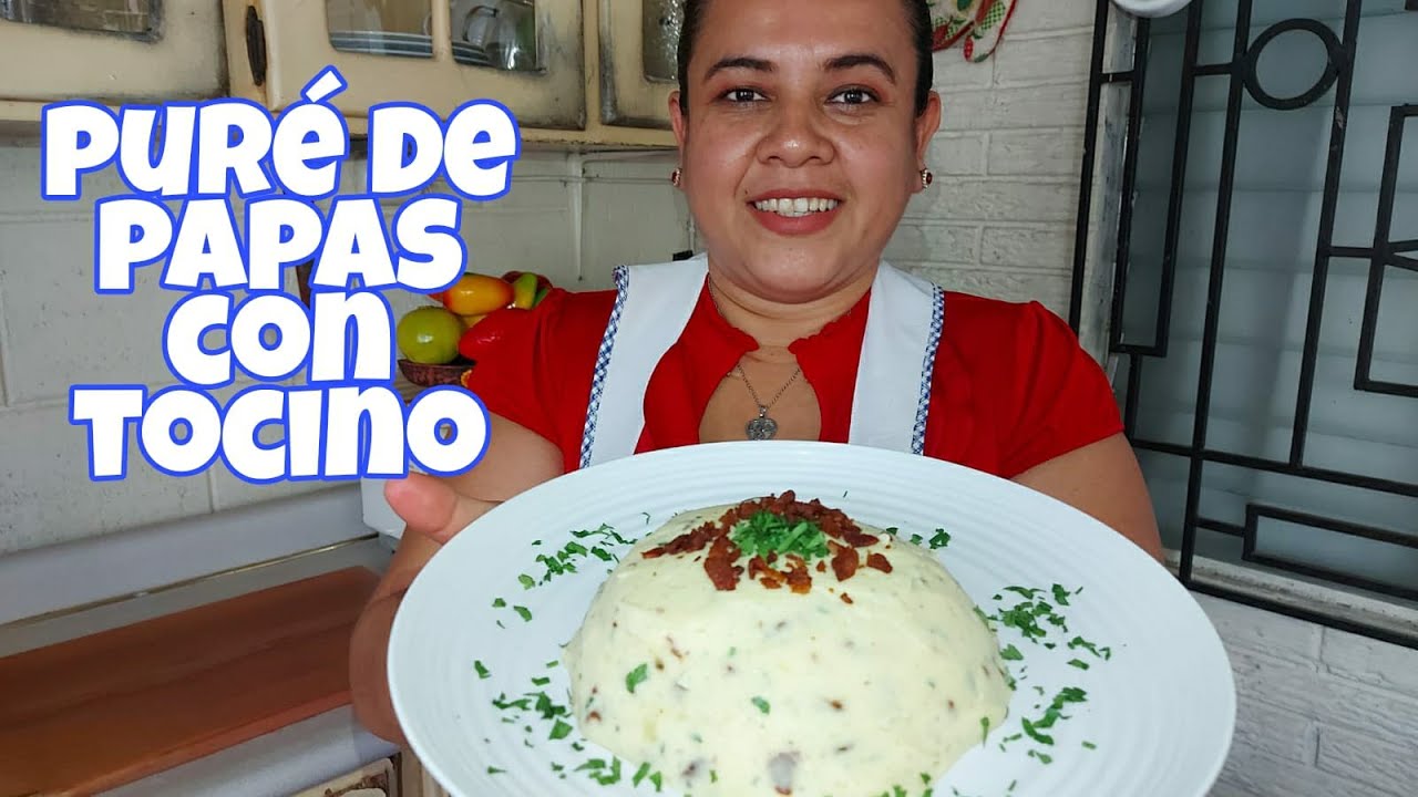 PURE DE PAPAS CON TOCINO - YouTube