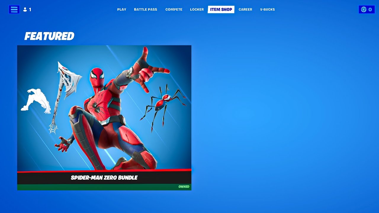 *NEW* Spider-Man Zero Bundle (Item Shop Showcase) - Spidey Landing ...