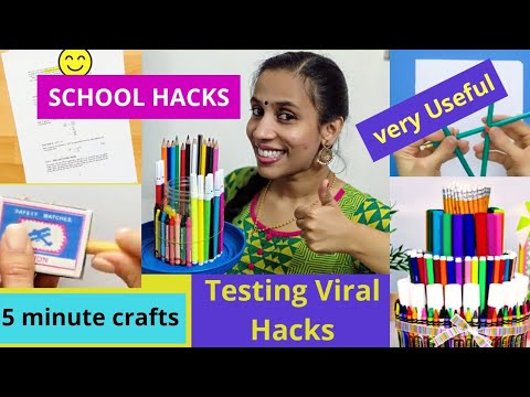 TESTING OUT VIRAL SCHOOL HaCKS by 5 minute crafts - YouTube