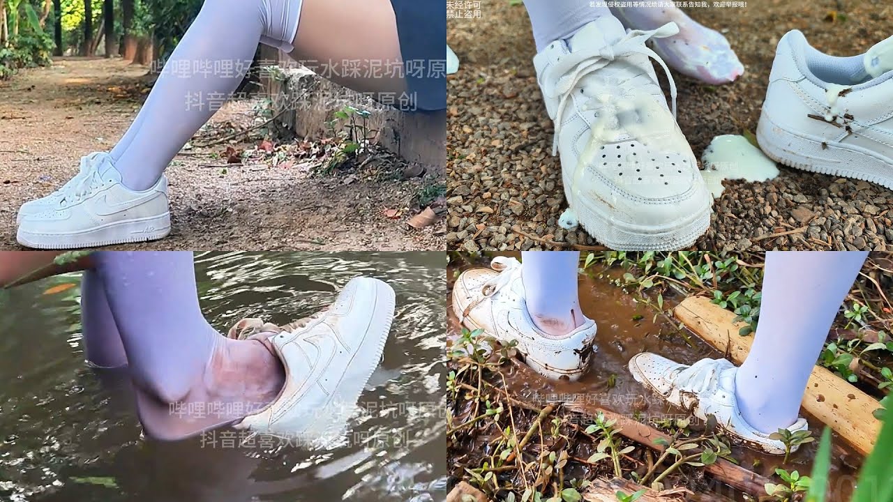 Wet and muddy NIKE AF1(white drink)(33)(Full video 42min 14sec) - YouTube