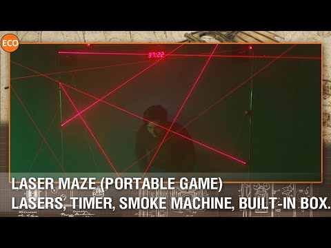 Laser maze portable game. Lasers, timer, smoke machine, built-in box ...