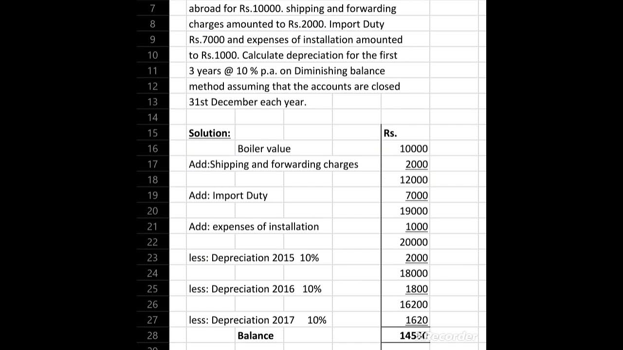 Depreciation Diminishing Balance Method exercise Sum YouTube depreciation-diminishing-balance-method-exercise-sum-youtube