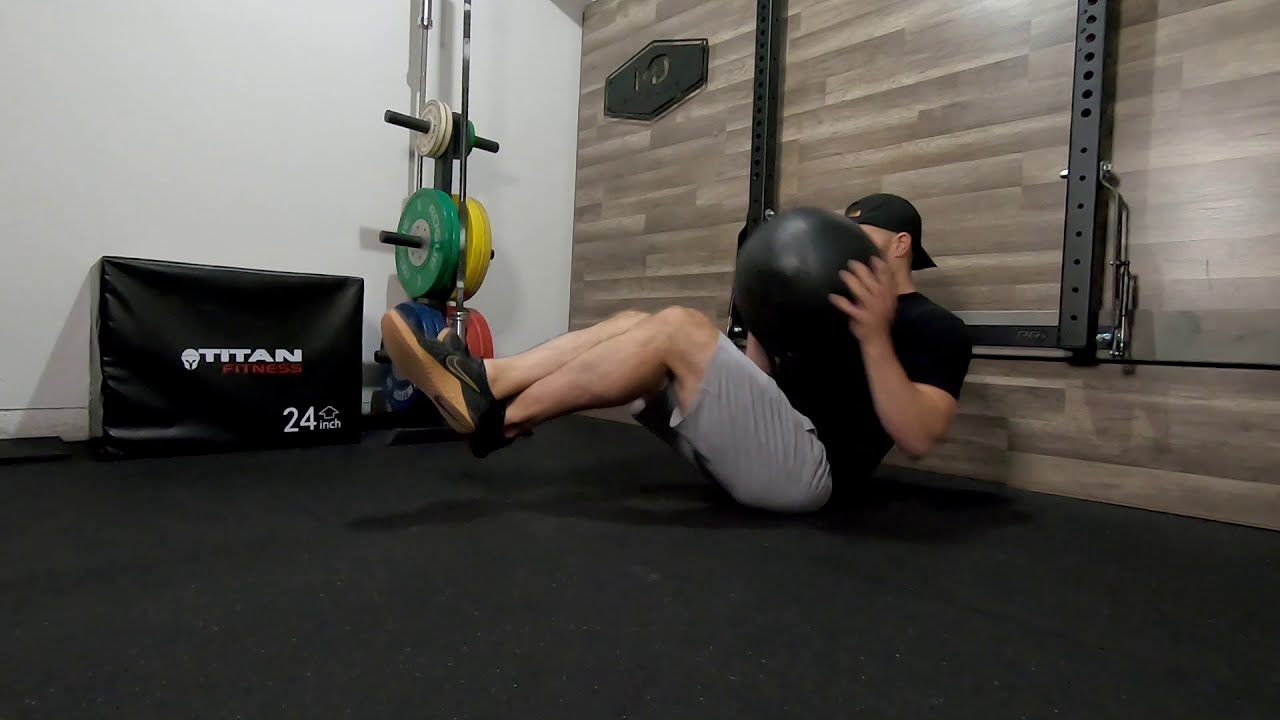 Seated Russian Twist with Medicine Ball - YouTube