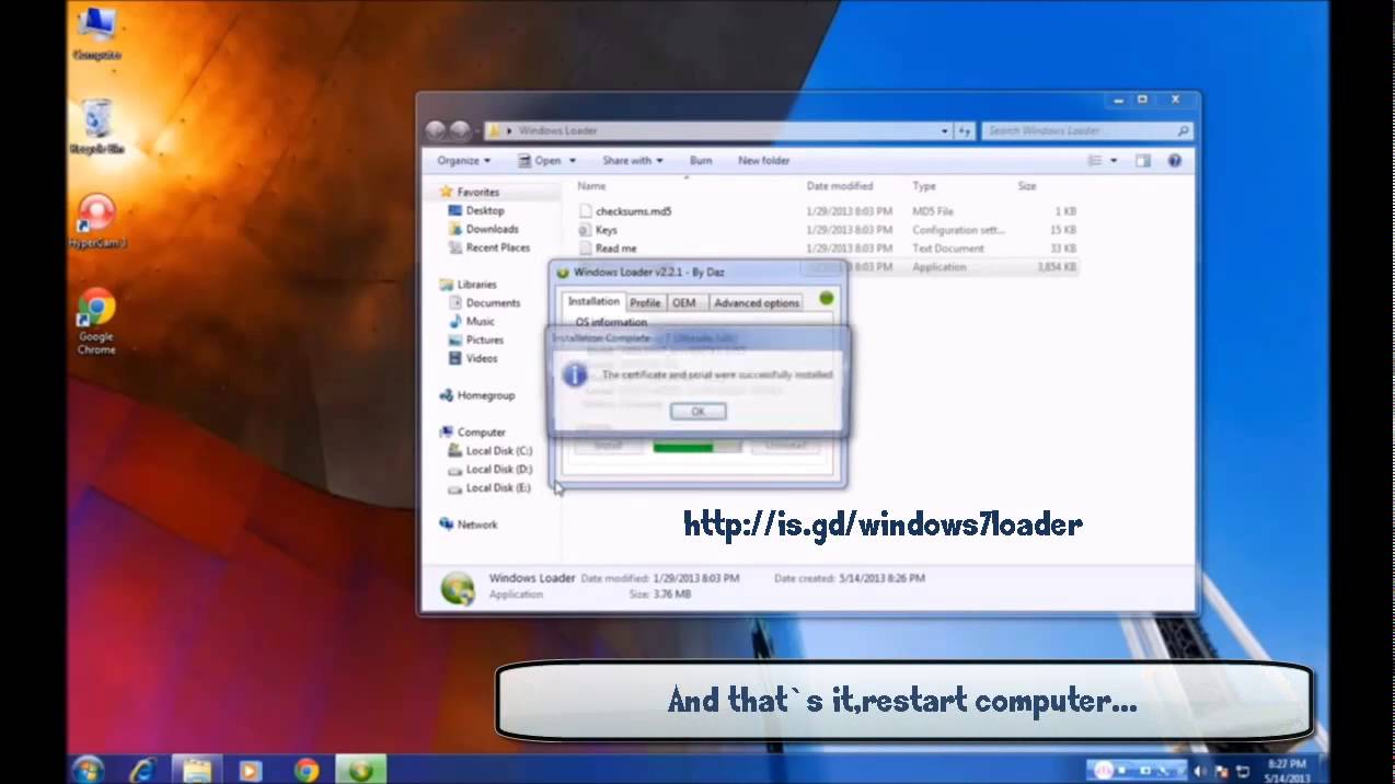 Windows 7 Loader Activator - work 100% - YouTube
