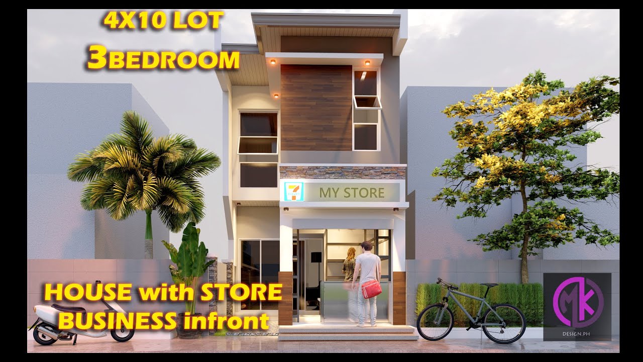 Small House with Retail Store infront (4m x 10m) Lot Dimension - YouTube