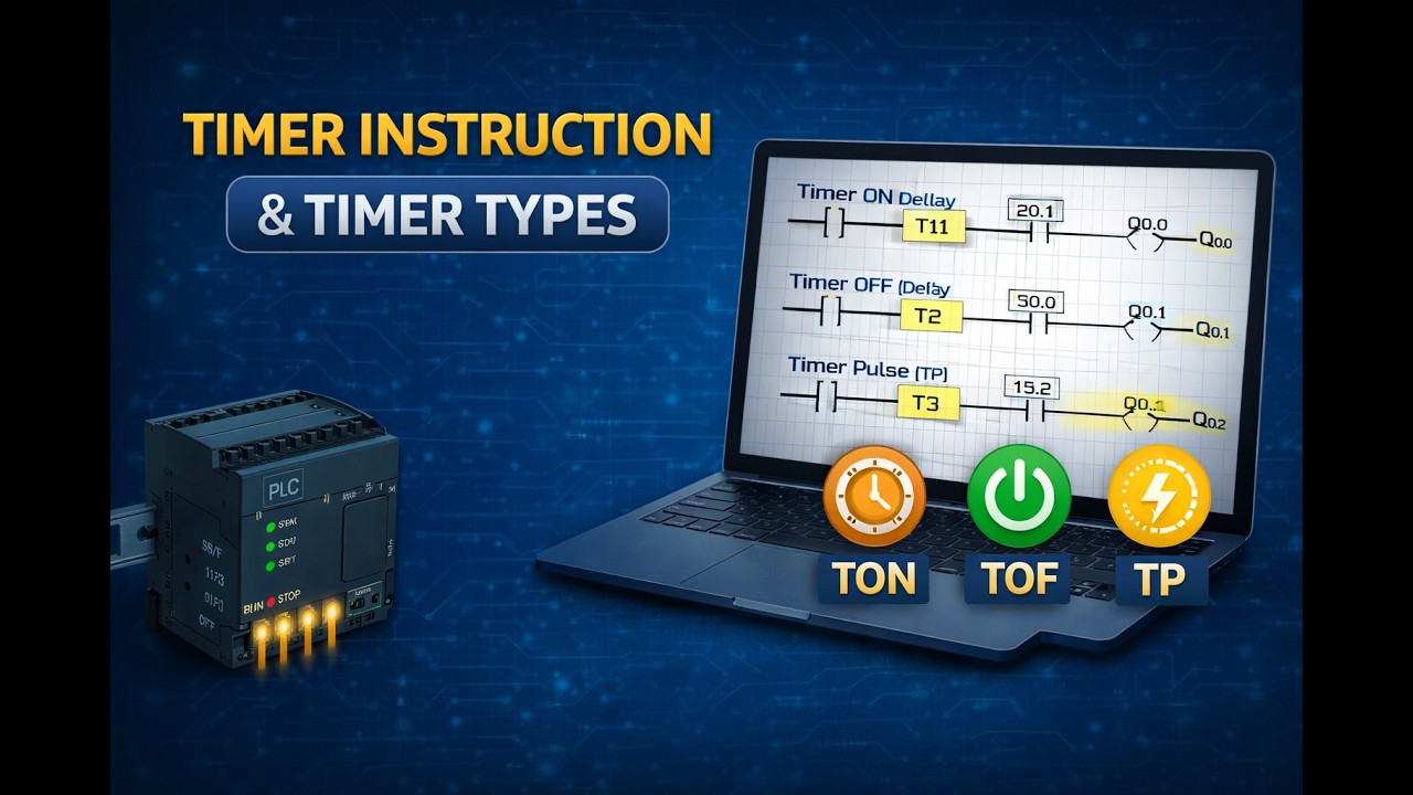 Timer Instruction in PLC | TON TOF RTO Timer | PLC Ladder Programming ...