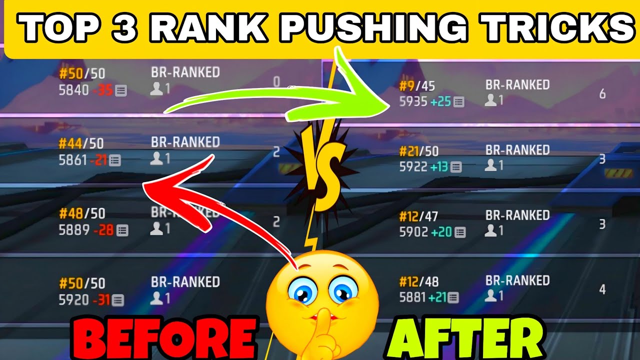 TOP 3 RANK PUSHING TRICKS - ft. BR RANK | freefire new glitch | ff tips ...