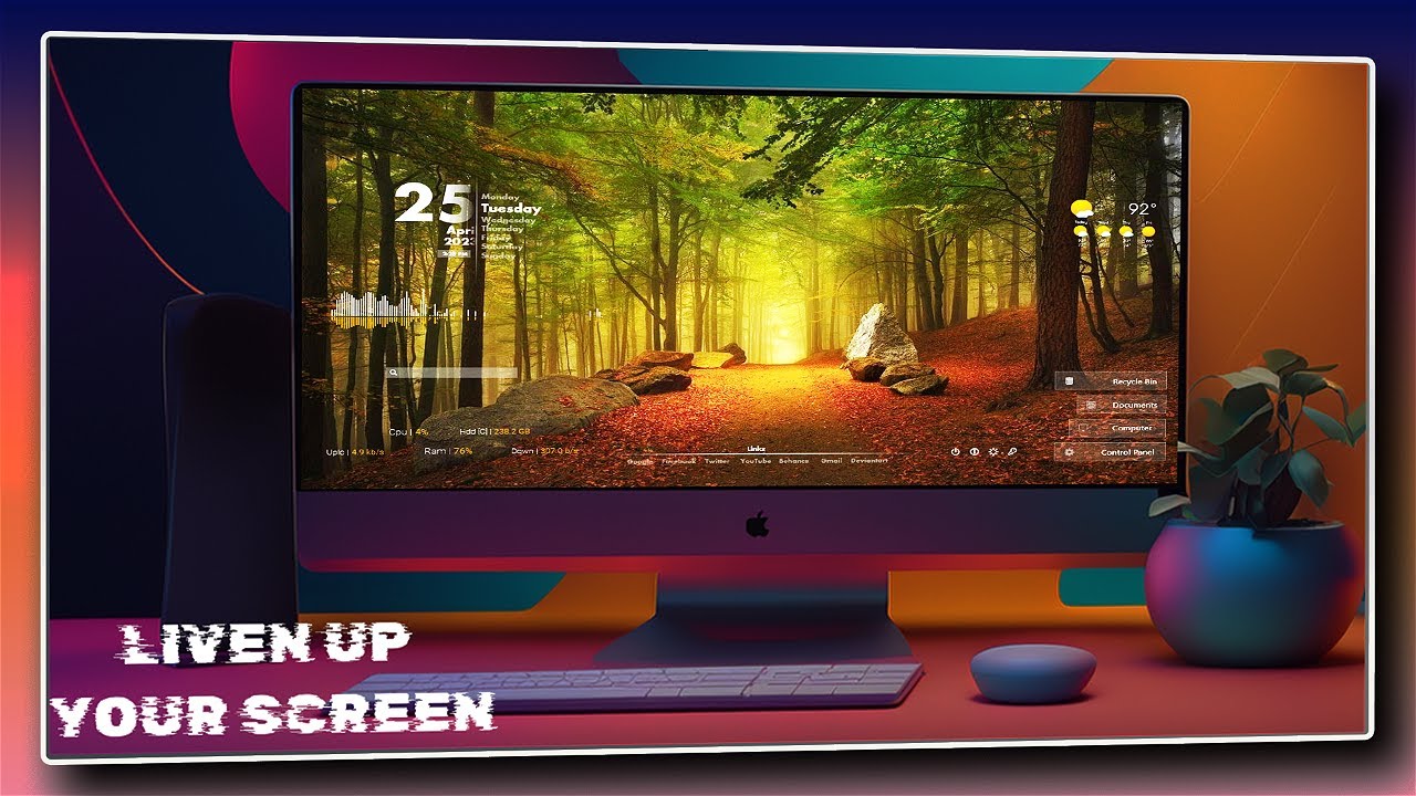 Amazing Windows Forest Minimalist Live Wallpaper Theme! - YouTube