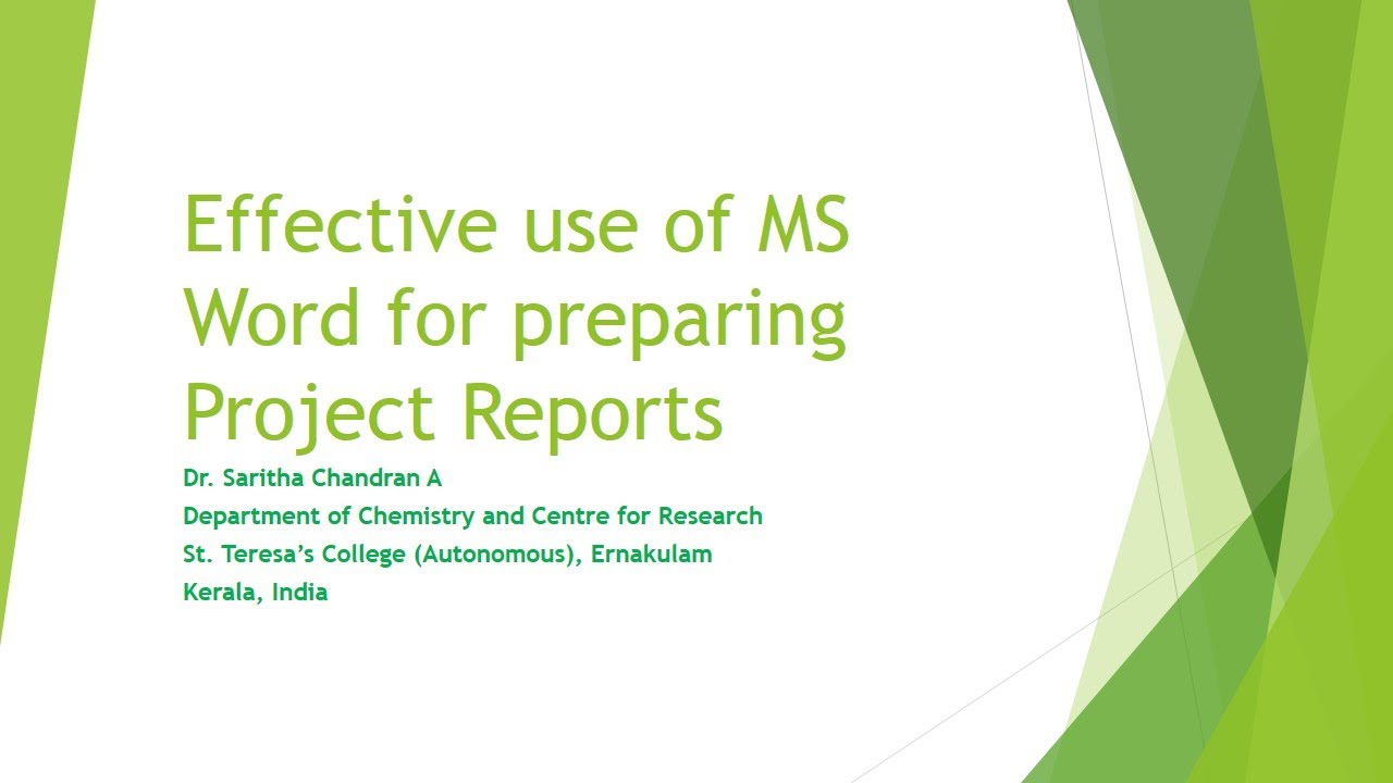 Effective Use of MS word for preparing Project Dissertations - YouTube