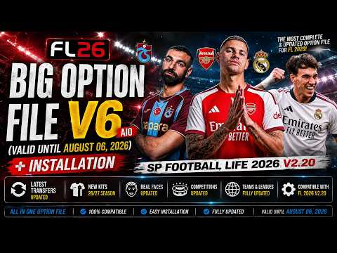 NEW Option File V6 AIO ✅ Latest Transfers & Kits | FL 2026 V2.20 + Installation